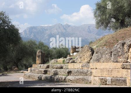 The Circular Building at the acropolis, Sparta, Greece Stock Photo - Alamy