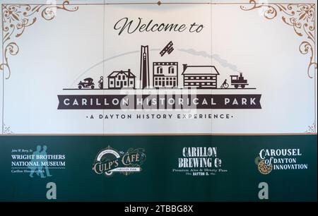 Welcome Sign at The Carillon Historical Park, Museum in Dayton, Ohio ...