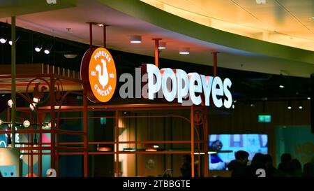 Warsaw, Poland. 5 December 2023. Sign Popeyes. Company signboard ...