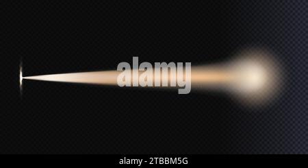 Flashlight beam directed on the wall realistic vector illustration ...