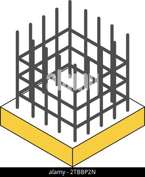 Illustrative illustration of building structure, isometric illustration ...