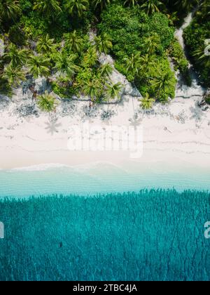 An aerial shot of a shoreline in the Maldives Stock Photo - Alamy