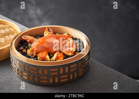 Steamed Scylla serrata crab with Glutinous rice Stock Photo - Alamy
