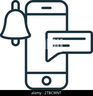 Push notifications icon. Monochrome simple sign from app development ...