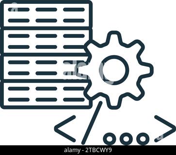 Backend development icon. Monochrome simple sign from app development collection. Backend ...