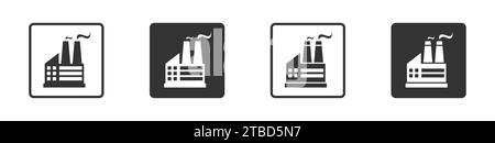 Factory Icon. Industrial buildings pictograms. Vector illustration ...