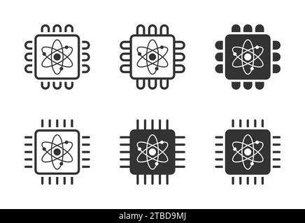 quantum computer qubit icons set vector Stock Vector Image & Art - Alamy