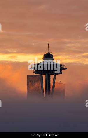 Landmark and iconic Space Needle an observation tower in Seattle ...