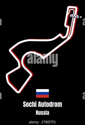 Sochi circuit, Russia. Motorsport race track vector map Stock Vector ...