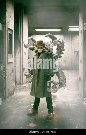 A portrait of a male cosplay dressed as Doc Ock or Doctor Otto Octavius ...
