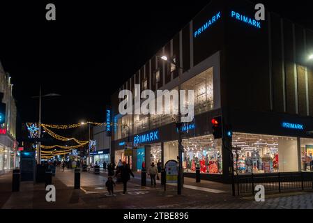 Primark store in Southend on Sea High Street with Christmas lights ...