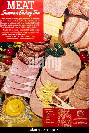 1940s USA American Meat Institute Magazine Advert Stock Photo - Alamy