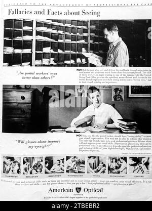 1940s USA American Optical Magazine Advert Stock Photo - Alamy