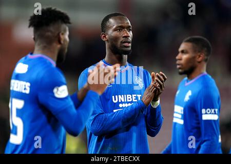Rangers' Abdallah Sima applauds the fans as he is substituted off ...