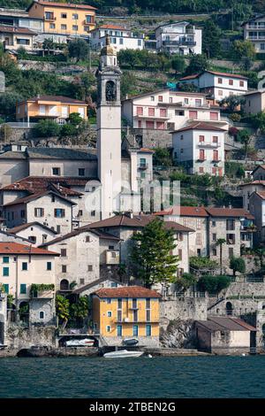 Lake Como church, photographed from out on Lake Como Stock Photo - Alamy