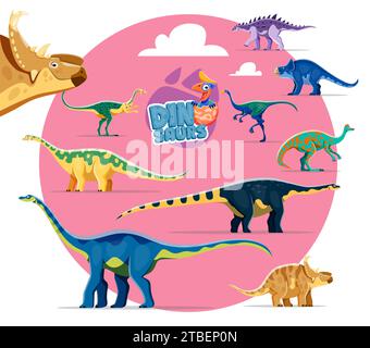 Childish dinosaurs cartoon personages. Jurassic era Styracosaurus ...