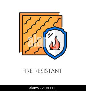 Fire Resistant icon, Fire protection, fire shield, Fire Security icon ...