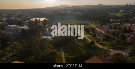 Aerial View of Diverse University Architecture with Red-Brick Buildings ...