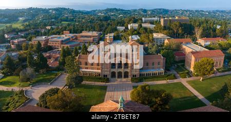 Aerial View of UCLA Campus Featuring Royce Hall in Serene Morning Light ...