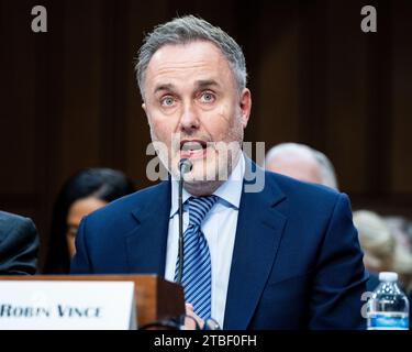 Robin Vince, CEO, BNY Mellon, speaks during a Senate Banking, Housing ...