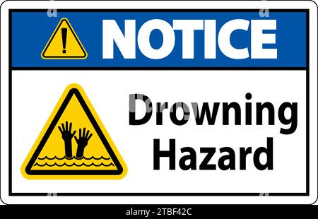 Beach Safety Sign Notice - Drowning Hazard Stock Vector Image & Art - Alamy