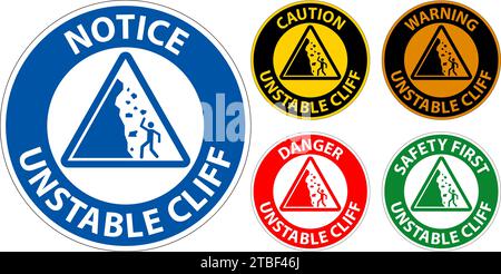 Water Safety Sign, Warning - Unstable Cliff Stock Vector Image & Art ...