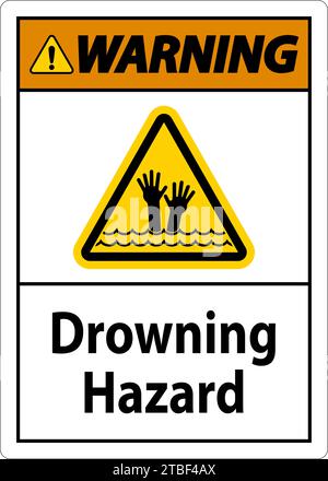 Beach Safety Sign Warning - Drowning Hazard Stock Vector Image & Art ...