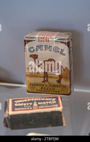 detail of an old Camel cigarette tobacco package still sealed on a ...