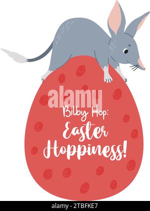 Cute Easter bilby in egg. Australian animal is wild mammal. Easter ...