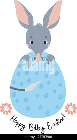 Cute Easter bilby in egg. Australian animal is wild mammal. Easter ...