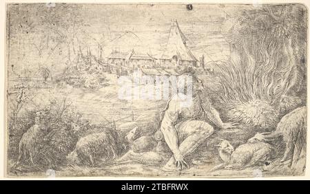 Moses and the Burning Bush 1927 by Andrea Schiavone (Andrea Meldola ...