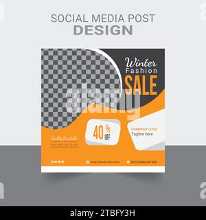 New editable minimal square Winter Sell banner template. Suitable for ...