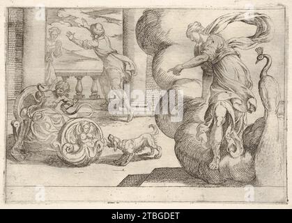 Hercules strangling the serpents: Hercules grasps two serpents in his ...
