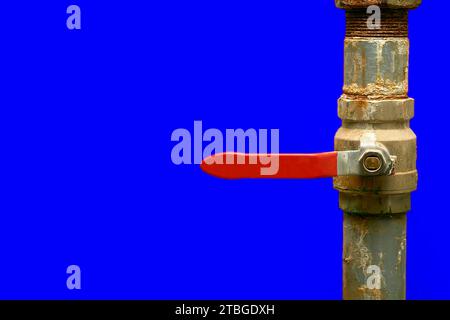 Plumbing. Sewerage. Water valve shutting off the water tap in the ...