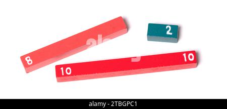 Wooden counting rods used to calculate mathematics using colour and ...