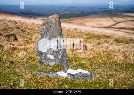 Naturally occurring upright granite slab, revealed by erosion on West ...