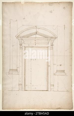 San Lorenzo, Library, entry portal to library, elevation (recto) San ...