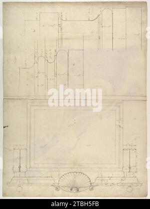 St. Peter's, apse, window, elevation (recto) Unidentified, portal ...