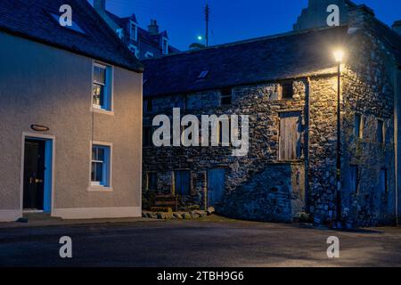 Portsoy historic buildings at the blue hour. Aberdeenshire, Scotland ...