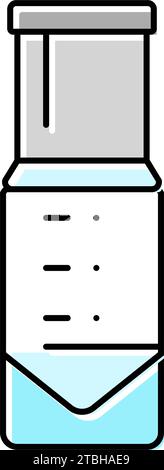 conical vial chemical glassware lab icon color illustration Stock ...