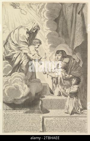 Anne of Austria with the Young Louis XIV and Monsieur before the Virgin ...