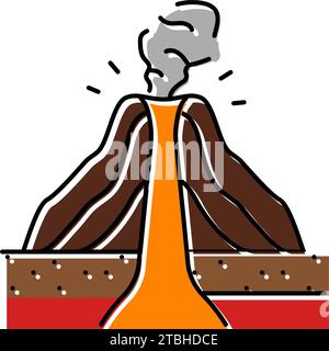 cinder cones lava color icon vector illustration Stock Vector Image ...