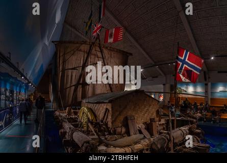 A picture of the Kon-Tiki raft at the Kon-Tiki Museum Stock Photo - Alamy