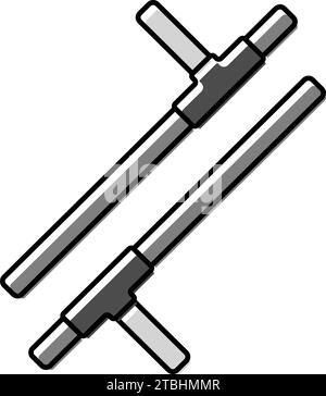 tonfa weapon military color icon vector illustration Stock Vector Image ...
