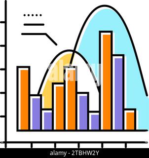 statistics math science education color icon vector illustration Stock ...
