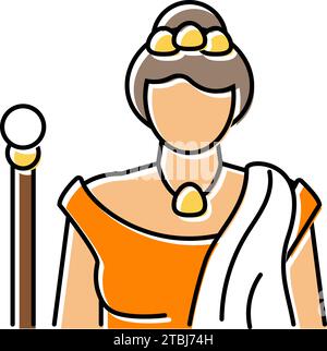 hera greek god mythology color icon vector illustration Stock Vector ...
