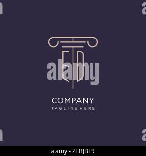 ED initial logo with pillar style, luxury law firm logo design ideas ...