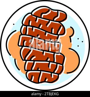 teriyaki chicken japanese food color icon vector illustration Stock ...