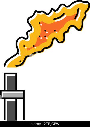 gas flaring petroleum engineer color icon vector illustration Stock ...