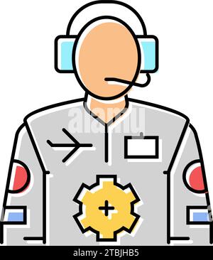 flight test engineer aeronautical engineer icon color illustration ...